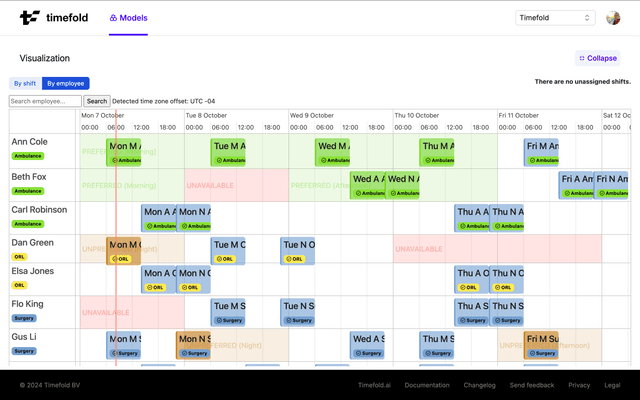 Employee Shift Scheduling | Timefold